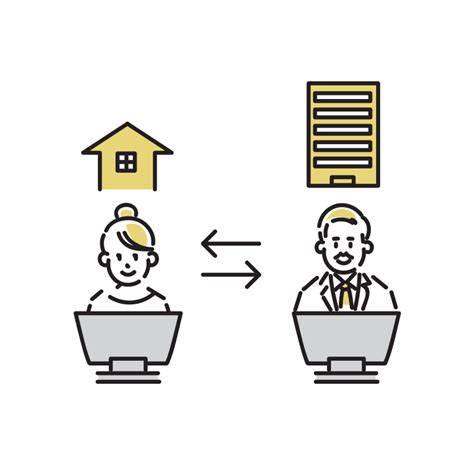 リモートワークのイラスト（会社内） Loose Drawing 無料で商用利用可なフリーイラスト