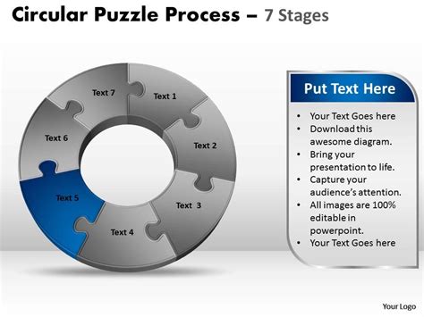 7 Components Circular Puzzle Process Presentation Graphics Presentation PowerPoint Example