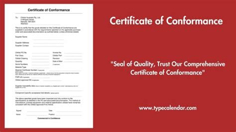 Free Printable Certificate Of Conformance Templates [pdf Word Excel]