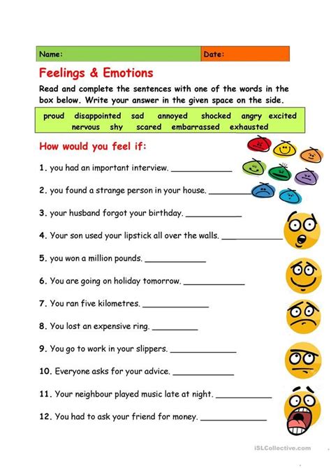 Feeling And Emotions English Esl Worksheets For Distance Learning And Physical Classrooms In