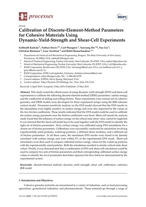 Calibration Of Discrete Element Method Parameters For Cohesive