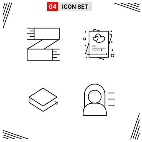 4 Icons Line Style Grid Based Creative Outline Symbols For Website Design Simple Line Icon Signs
