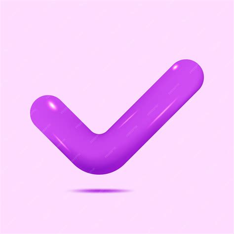 Premium Vector 3d Realistic Purple Check Mark Icon Vector Illustration