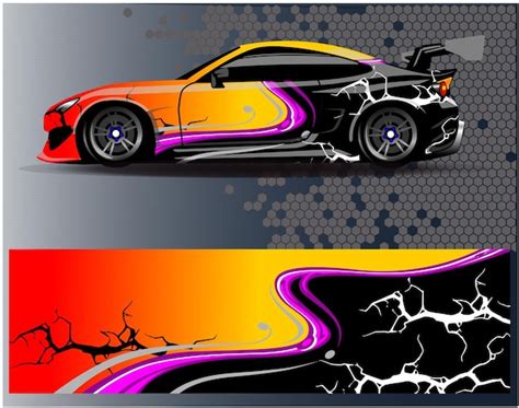 차량 랠리 경주 모험 및 자동차 경주를 위한 그래픽 추상 줄무늬 경주 배경 디자인 프리미엄 벡터