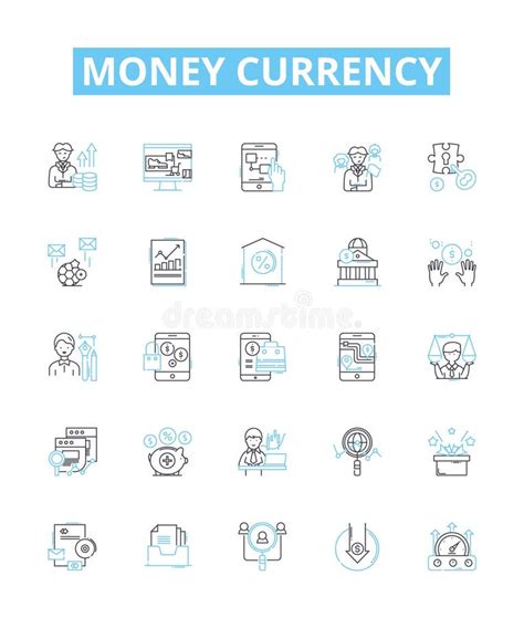 Money Currency Vector Line Icons Set Money Currency Dollars Euro Pound Yen Rupee