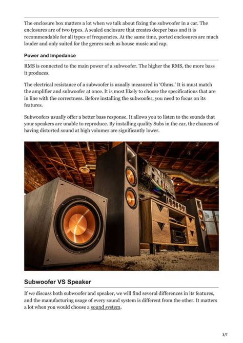 What Is A Subwoofer Work Purpose And Usage PDF