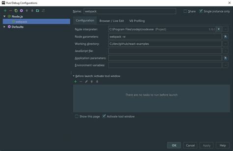 Nodejs How Can I Add A Run Configuration For Webpack In Webstorm