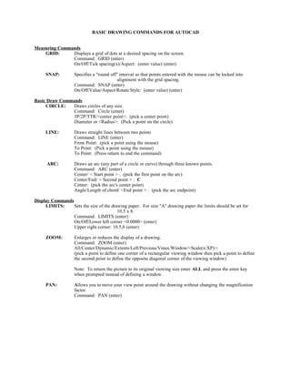 Iedd Basic Drawing Commands Handout PDF