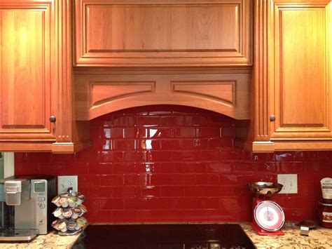 Red Subway Tile Kitchen Backsplash Things In The Kitchen