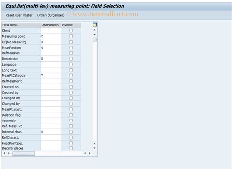 OIUQ SAP Tcode Equi List Multi Lev Measuring Point