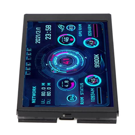 Computer Temp Monitor In IPS Full View USB C Auto Off Rotatable PC CPU Data Monitor For
