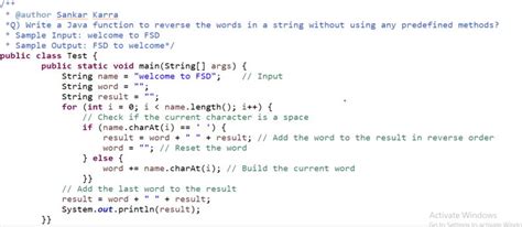Sankar Karra On Linkedin Write A Java Function To Reverse The Words In