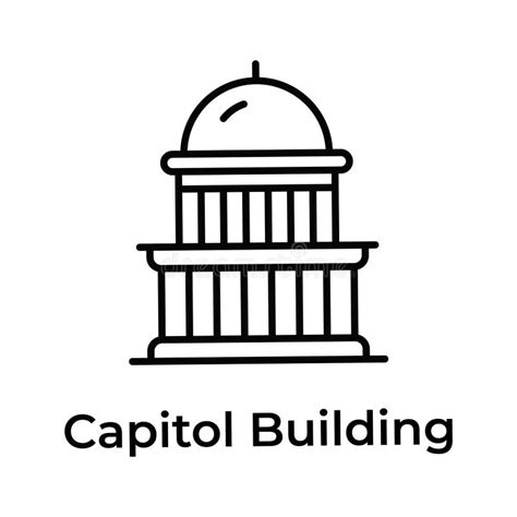 United States Capitol Building Vector Design Premium Icon Stock Vector