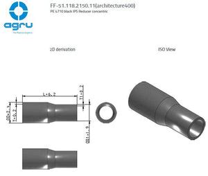 2 Ips X 15 Ips Hdpe Butt Reducer Dr11 Poly Pipe Solutions