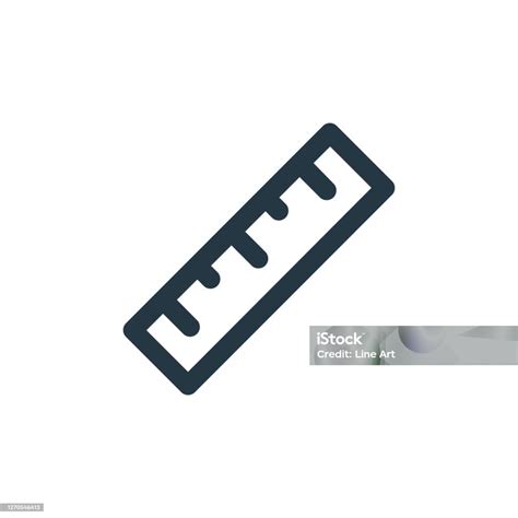 교육 개념에서 눈금자 아이콘 벡터 눈금 편집 가능한 스트로크의 얇은 선 그림입니다 웹 및 모바일 앱 로고 인쇄 미디어에 사용할 수 있는 눈금자 선형 사인 교육에 대한 스톡