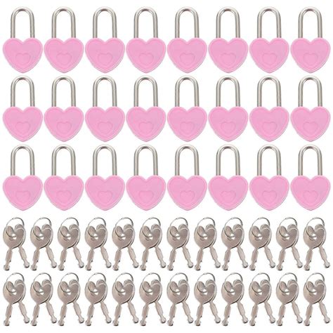 24 Pcs Travel Jewelry Cases Luggage Padlock Heart Mini Lock Suitcase