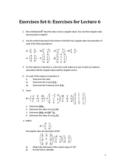Mat 517 Exercises Set 6 Pdf Matrix Mathematics Eigenvalues And
