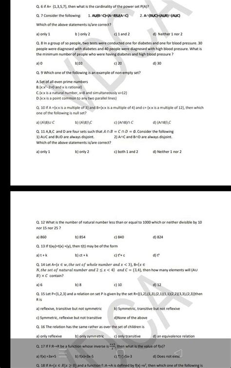 11 a b c and d are four sets such that a∩b c∩d ∅ consider the following