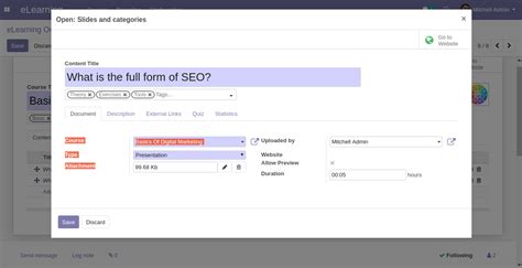 E Learning Module In Odoo 13 Take Your Teaching Programme Online