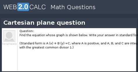 View Question Cartesian Plane Question