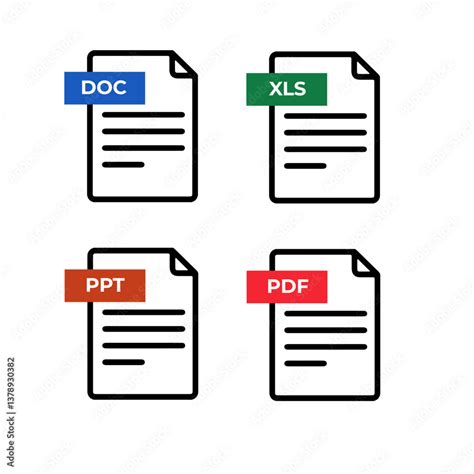 Set Of Format And Extension Of Documents Microsoft Word Doc Microsoft