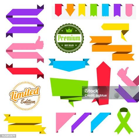 흰색 바탕에 디자인 요소다채로운 리본 배너 배지 레이블 세트 1위에 대한 스톡 벡터 아트 및 기타 이미지 1위 개체 그룹 고무도장 Istock