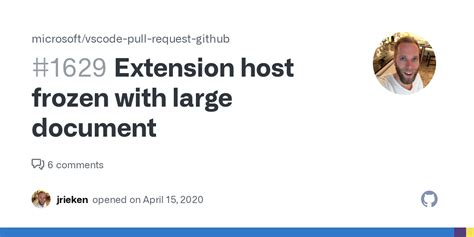 Extension Host Frozen With Large Document · Issue 1629 · Microsoftvscode Pull Request Github