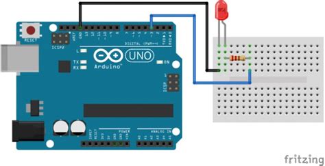 Gambar 2 Rangkaian Led Dengan Arduino Uno