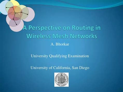 PPT A Perspective On Routing In Wireless Mesh Networks PowerPoint Presentation ID