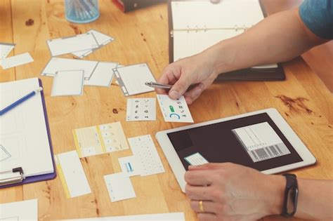 Premium Photo Ux Ui Concept Graphic Designers Work Together With Ux Ui Designer Planning