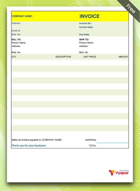 Gst Invoice Format In Excel Word Pdf Example Of Gst Tax Invoice In