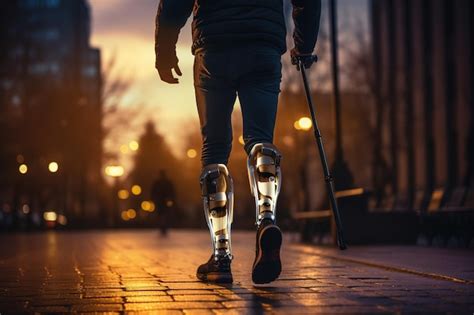 Person With Bionic Prostheses Premium Ai Generated Image
