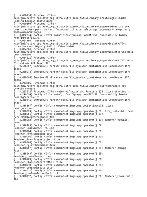 Citra Log Pdf Operating System Technology Operating System Families