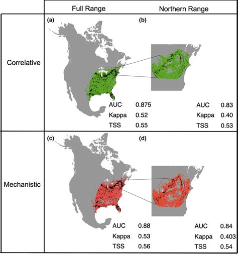A Comparison Of Spatial Predictions And Model Accuracy For The Two Download Scientific Diagram