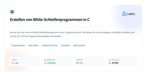 C Programmierung While Schleifen Tutorial Labex