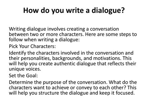 Ppt Dialogue Writing Tips Style Format Examples Powerpoint Presentation Id 12080807
