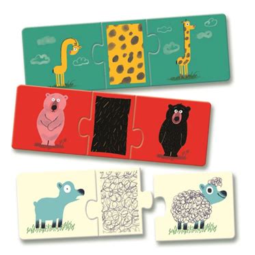 Djeco Üçlü Puzzle Naked Animals Isabel Abbey