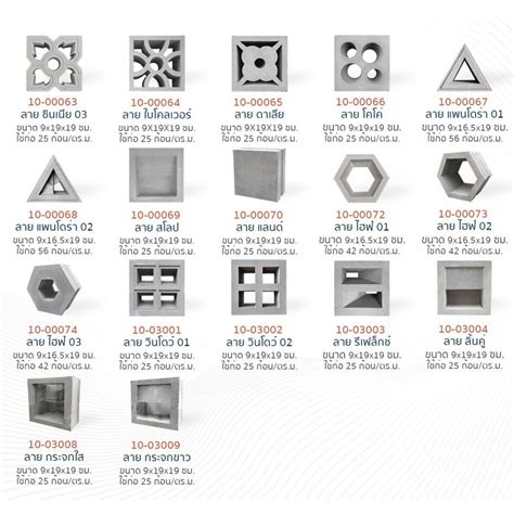 อิฐบล็อกช่องลมรูปแบบใหม่ 9x19x19 ซม