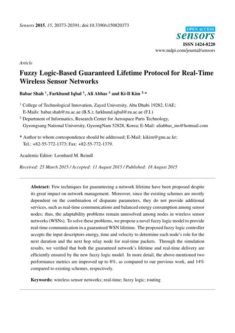 Pdf Fuzzy Logic Based Guaranteed Lifetime Protocol For Real Time