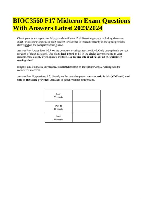 Bioc 3560 Final Exam Questions And Answers Latest Updated 20232024 Graded A Bioc 3560