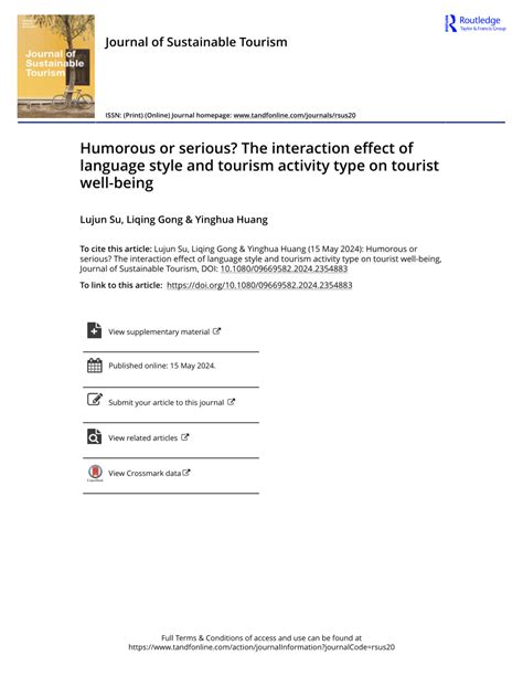 Pdf Humorous Or Serious The Interaction Effect Of Language Style And