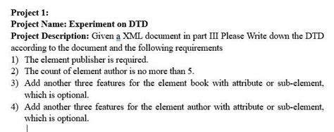 Solved Project 1 Project Name Experiment On Dtd Project