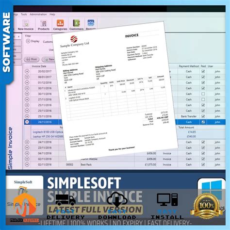 Pc Software Simplesoft Simple Invoice 2024 Pc Digital Download