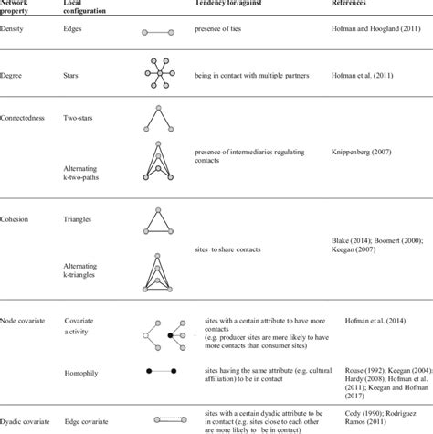 Network Properties Local Configurations Interpretation And References