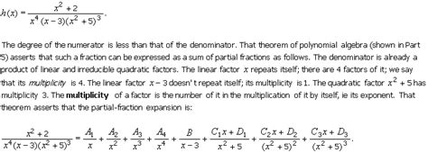 PARTIAL FRACTIONS The Method Of Partial Fractions