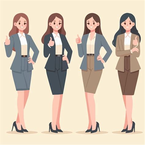 Premium Vector Vector Businesswoman Expressing Thumbs Up