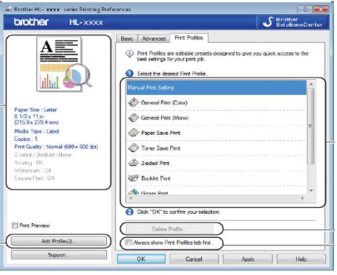 Configure The Default Printer Settings In Windows Brother Canada