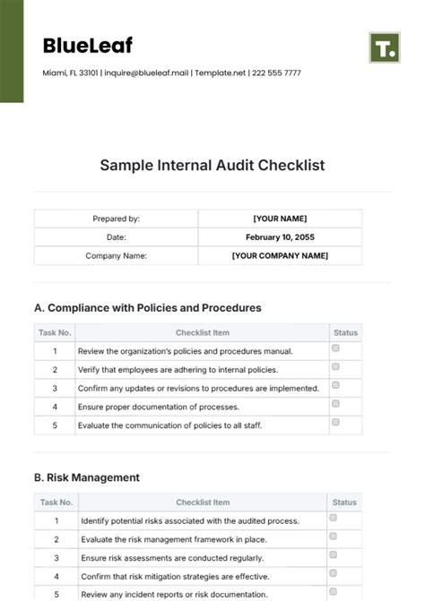 free audit checklist for store department template to edit online