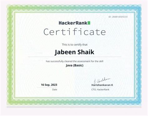 Jabeen Shaik On Linkedin Hackerrank