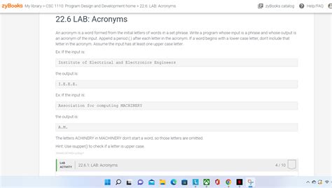 Solved An Acronym Is A Word Formed From The Initial Letters